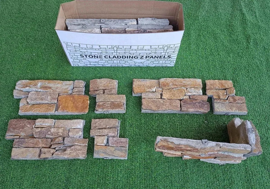 Autumn Gold Stone Cladding Z Tiles Clad Panels Cement Baking | Stone ...