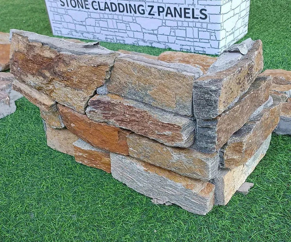 Autumn Gold Stone Cladding Z Tiles Clad Panels Cement Baking | Stone ...