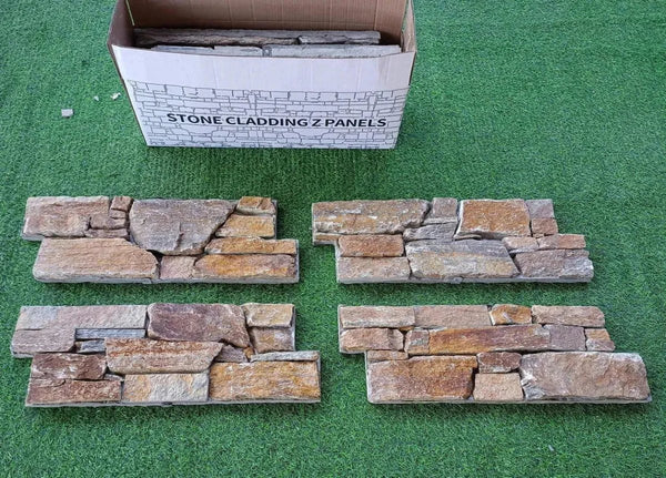 Autumn Gold Stone Cladding Z Tiles Clad Panels Cement Baking | Stone ...