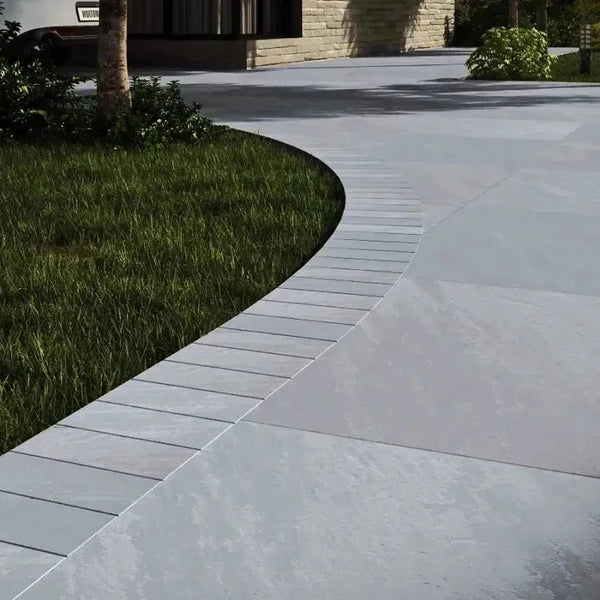 Kandla Grey Porcelain Border Edging Setts 200 x 100 | Stone Paving Direct