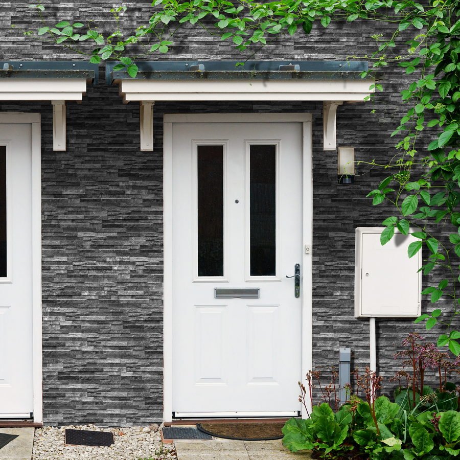 Dark Grey Italian Porcelain Split Face Effect Tiles | Stone Paving Direct