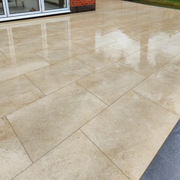 Ivory Beige Porcelain Paving Slabs 900x600 | Stone Paving Direct