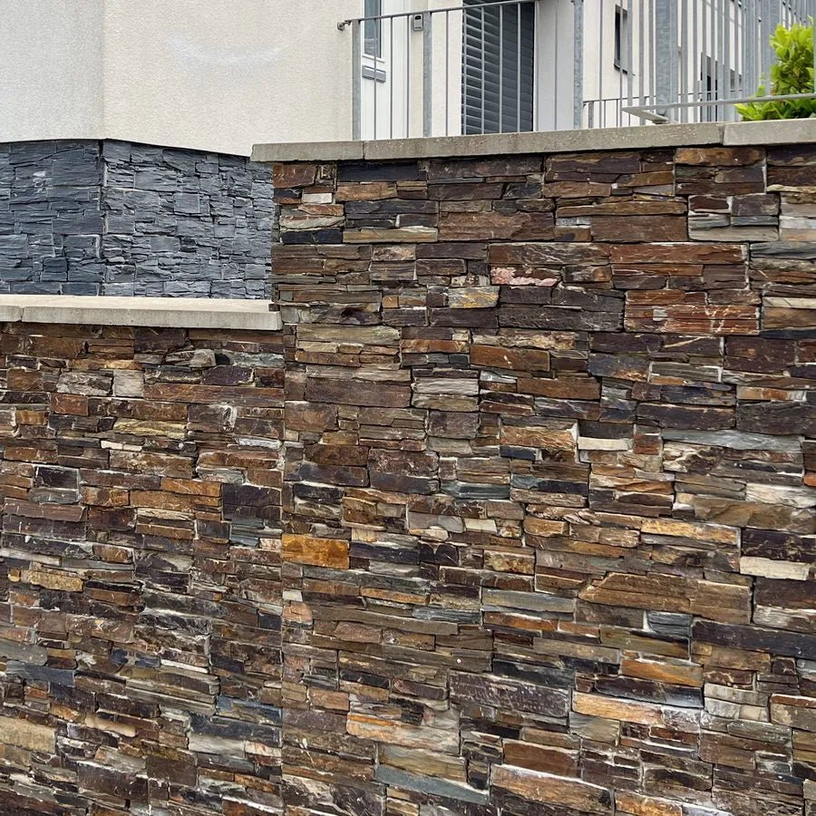 Multicolour Slate Stone Cladding Z Tiles Clad Panels Cement Baking ...