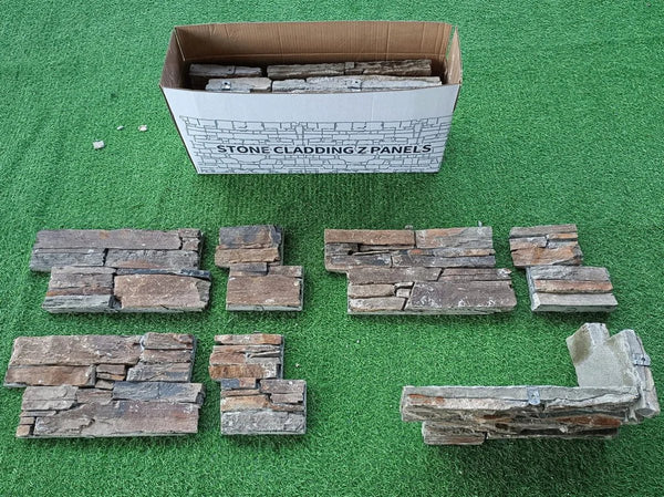 Multicolour Slate Stone Cladding Z Tiles Clad Panels Cement Baking ...