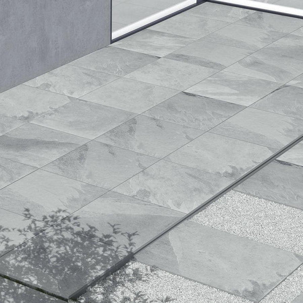 Brazilian Grey Slate Porcelain Paving 900 x 600 | Stone Paving Direct