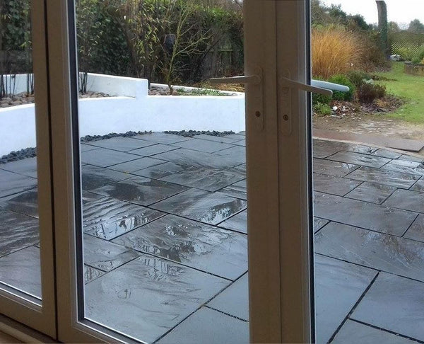 Black Slate Paving, China Slate Midnight Slabs 600 x 600 | Stone Paving ...