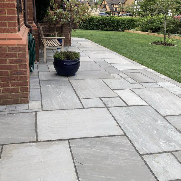 Kandla Grey Indian Sandstone Paving Slabs Patio Packs 22mm | Stone ...