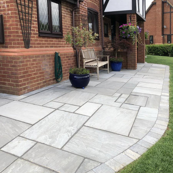 Kandla Grey Indian Sandstone Paving Slabs Patio Packs 22mm | Stone ...