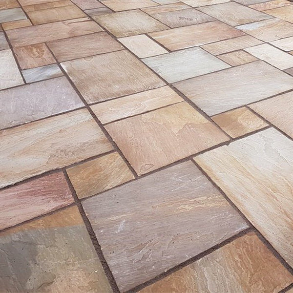 Rippon Buff Indian Sandstone Paving Slabs, Patio Packs 22mm | Stone ...