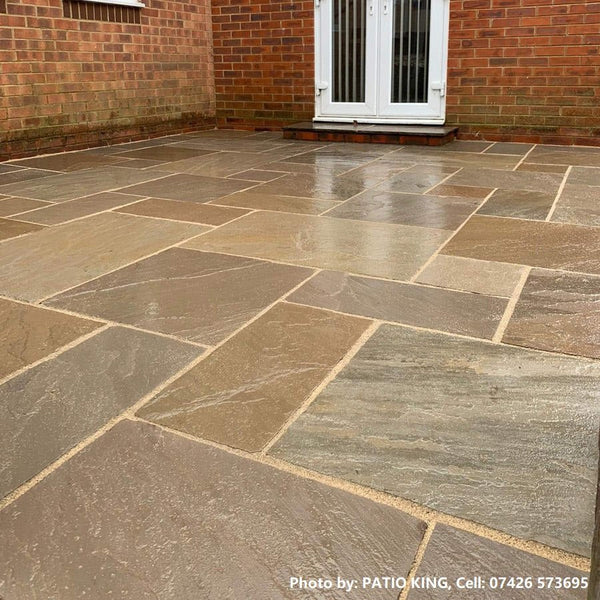 Raj Blend Indian Sandstone Paving Slabs, 560 Series 3 Sizes 22mm ...