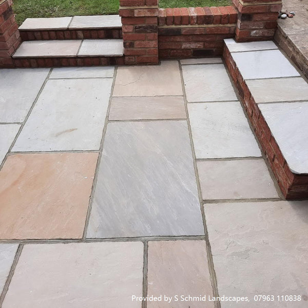 Raj Blend Indian Sandstone Paving Slabs, 560 Series 5 Sizes 22mm ...