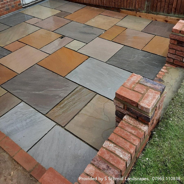 Raj Blend Indian Sandstone Paving Slabs, 560 Series 5 Sizes 22mm ...