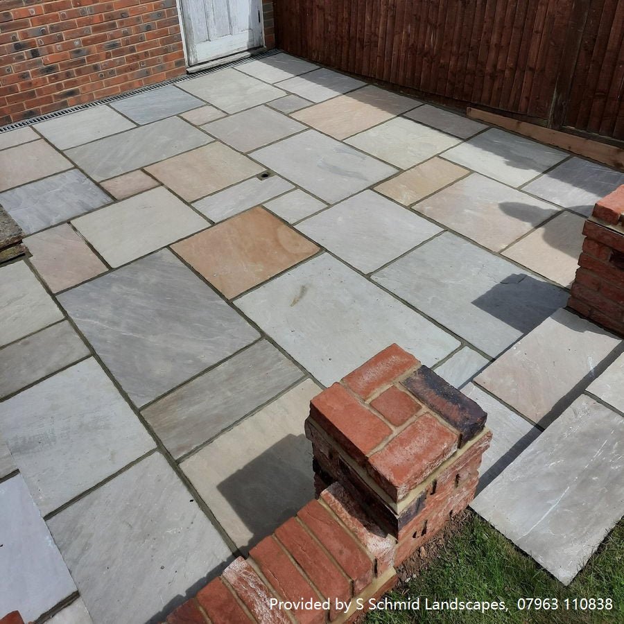 Raj Blend Indian Sandstone Paving Slabs, 560 Series 5 Sizes 22mm ...