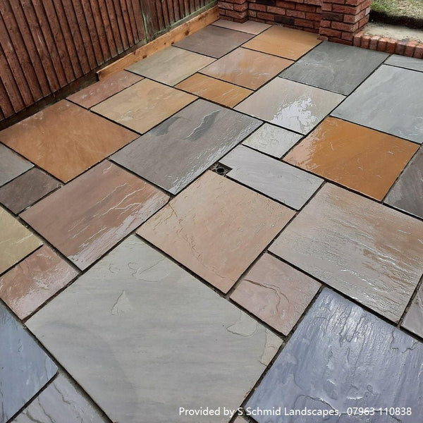 Raj Blend Indian Sandstone Paving Slabs, 560 Series 5 Sizes 22mm ...