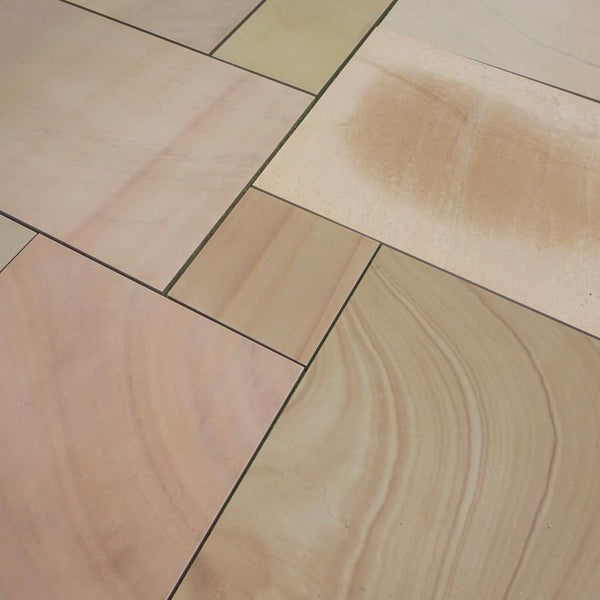 Rippon Buff Smooth Indian Sandstone Sawn & Honed Patio Packs | Stone ...