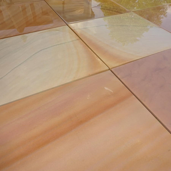 Rippon Buff Smooth Indian Sandstone Paving 600x600 | Stone Paving Direct