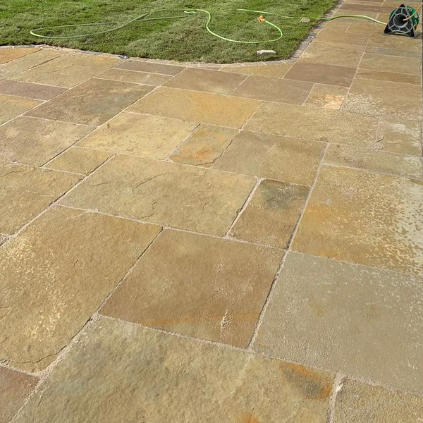 Tandur Yellow Antique Limestone Patio Paving Slabs Tumbled | Stone ...