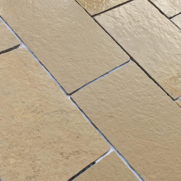 Tandur Yellow Limestone Paving Tumbled Antique Slabs 900x600 | Stone ...