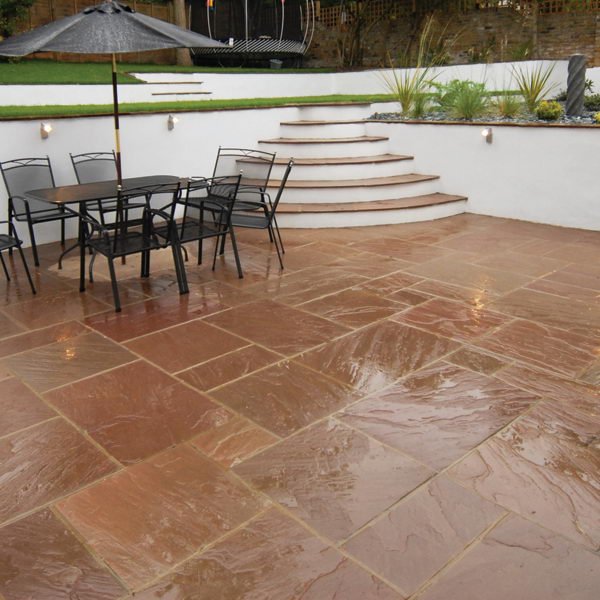Autumn Brown Indian Sandstone Paving Slabs 900x600 | Stone Paving Direct