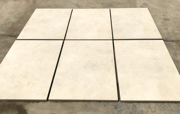 Beige Porcelain Paving Slabs Cement Effect 900 x 600 | Stone Paving Direct