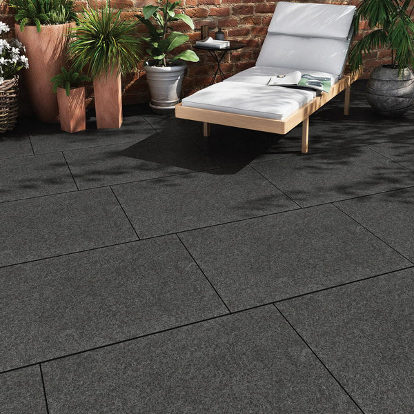 Black Basalt Porcelain Paving Slabs 900x600 | Stone Paving Direct