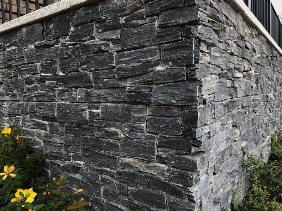 Black Slate Exterior Stone Cladding Z Panels 550x200 | Stone Paving Direct