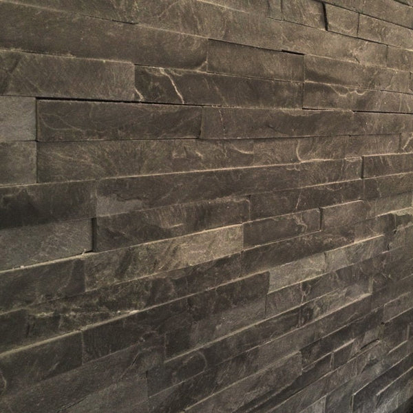 Black Slate Split Face Tiles 360x100 | Stone Paving Direct
