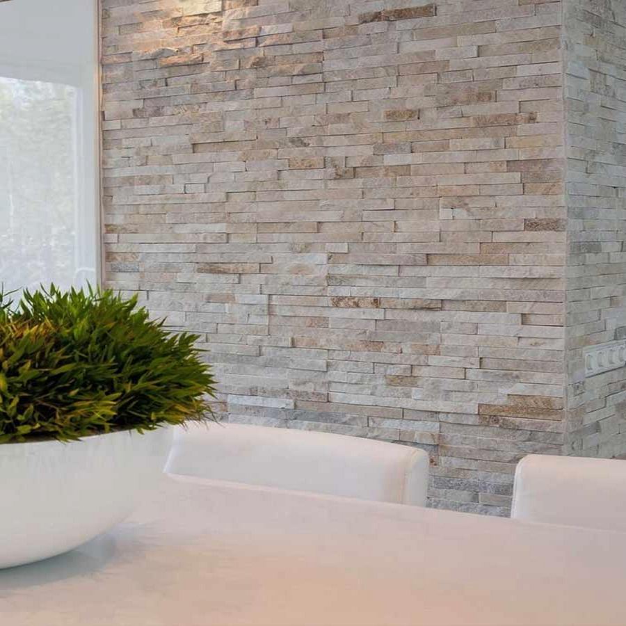 Cream Sparkle Quartz Split Face Tiles 550x150 | Stone Paving Direct