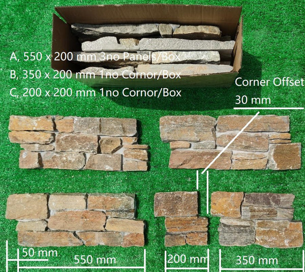 Autumn Gold Quartz Stone Cladding Z Tiles Clad Panels | Stone Paving Direct