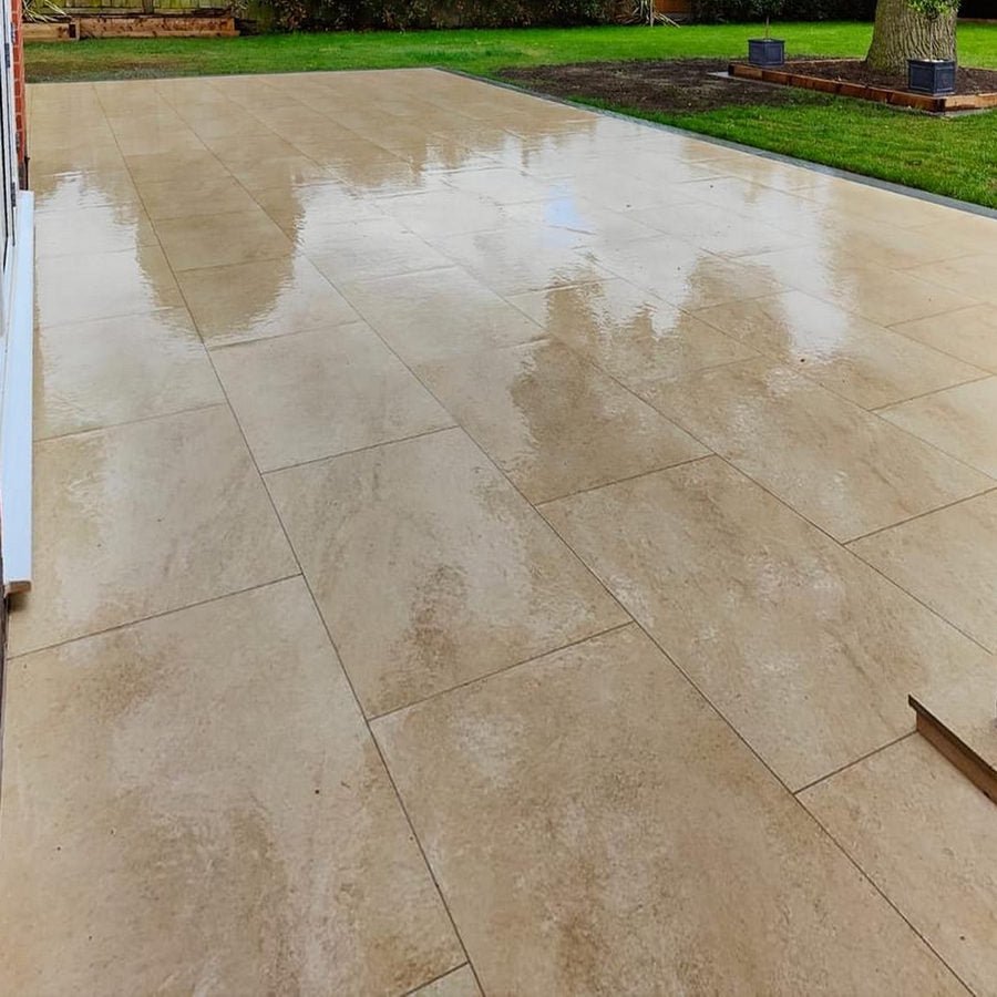 Ivory Beige Porcelain Paving Slabs 900x600 | Stone Paving Direct
