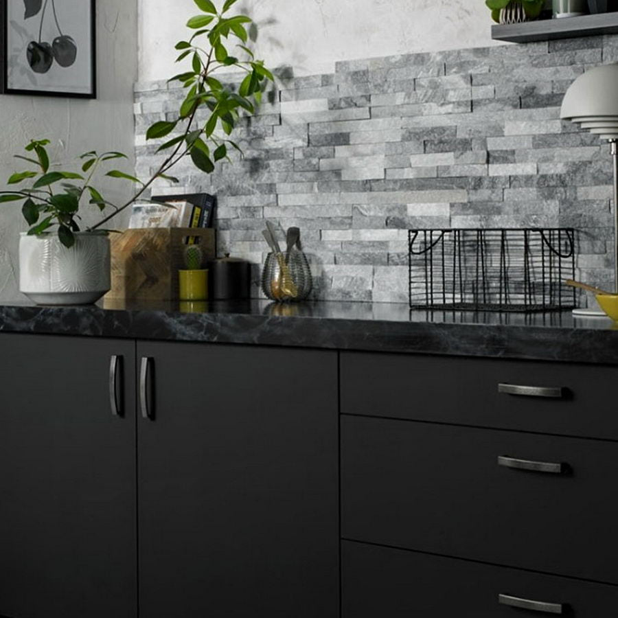 Grey Split Face Tiles, Ice Sparkle Quartz Cladding 550x150 | Stone ...