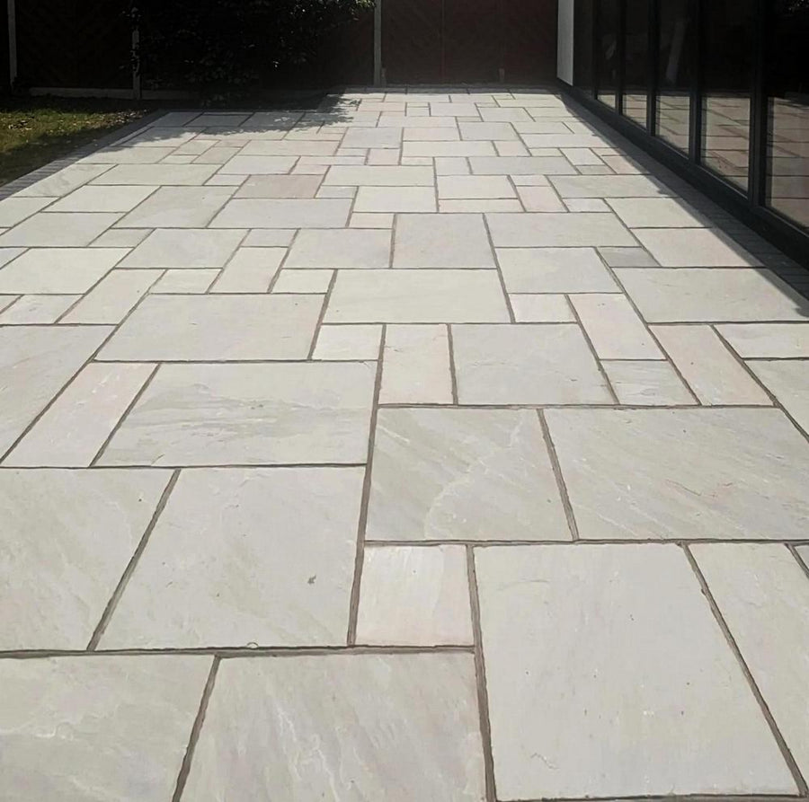 Kandla Grey Indian Sandstone Paving Slabs Patio Packs 22mm | Stone ...