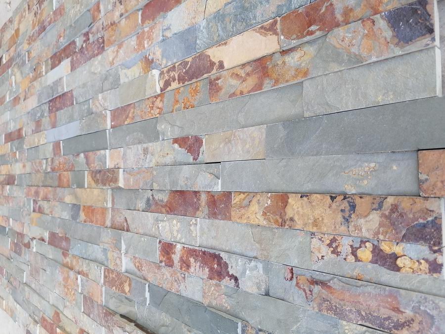 Multi Colour Slate Split Face Tiles Stone Cladding 550x150 | Stone ...