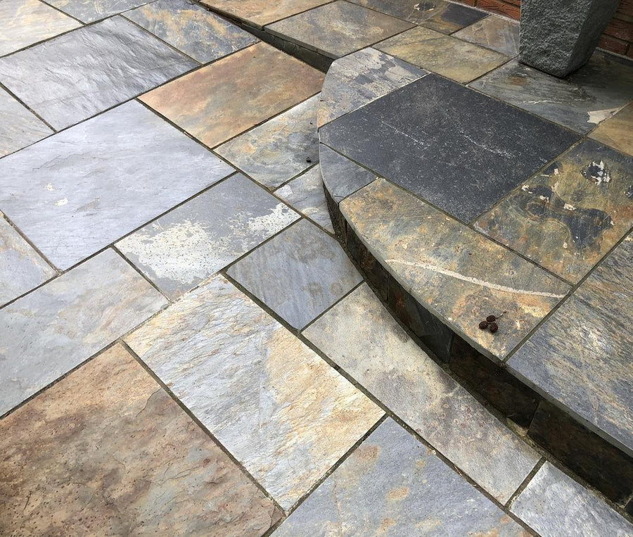 Multicolor Copper Slate Paving Slabs Patio Packs | Stone Paving Direct