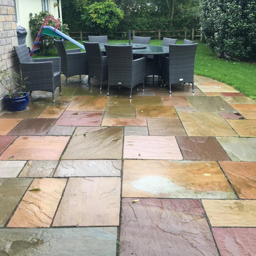Raj Blend Indian Sandstone Paving Slabs, 560 Series 3 Sizes 22mm ...