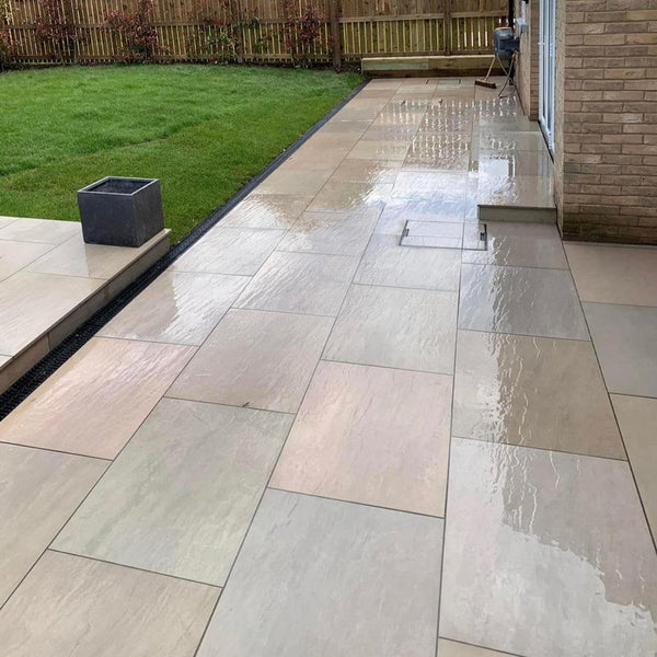 Raj Green Outdoor Porcelain Tiles 900 x 600 | Stone Paving Direct