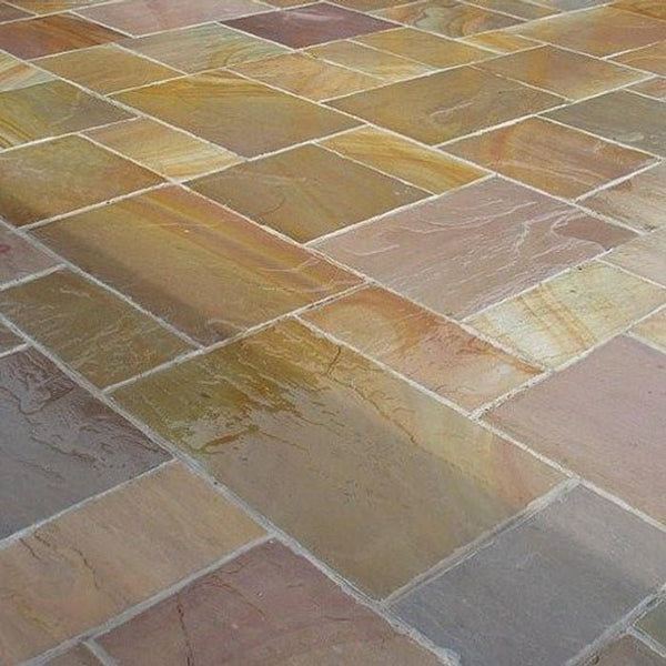 Rippon Buff Indian Sandstone Paving Slabs, Patio Packs 22mm | Stone ...