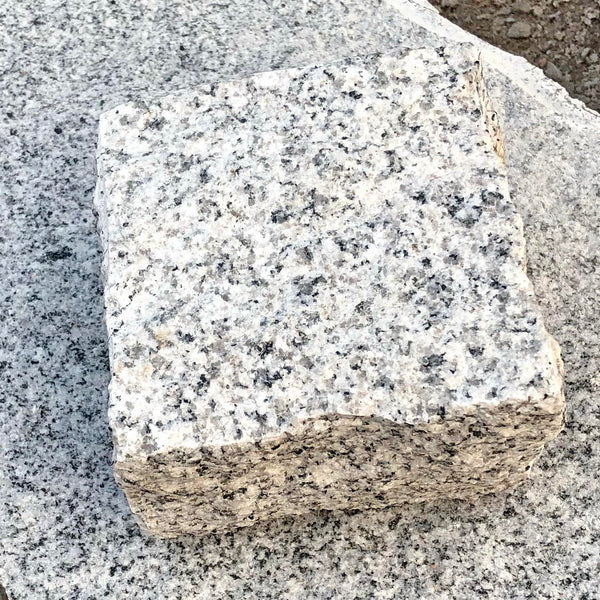 Silver Grey Granite Setts Cobbles Cropped 100x100x50 | Stone Paving Direct