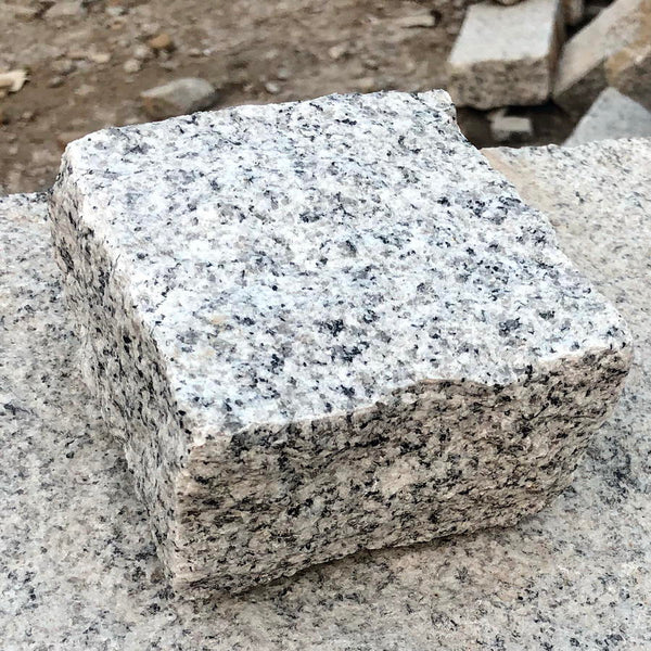 Silver Grey Granite Setts Cobbles Cropped 100x100x50 | Stone Paving Direct