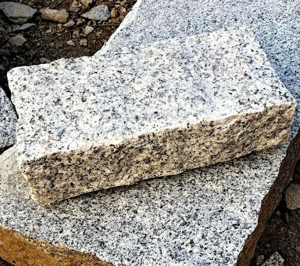 Silver Grey Granite Setts Cobbles Cropped 200x100x50 | Stone Paving Direct