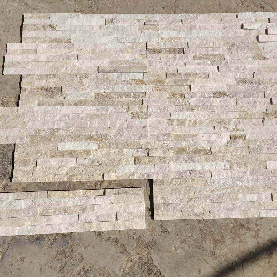 Cream Sparkle Quartz Split Face Tiles 550x150 | Stone Paving Direct