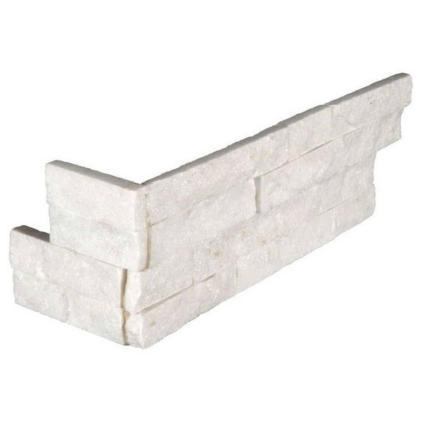 White Split Face Tiles White Quartz Cladding 550x150 | Stone Paving Direct