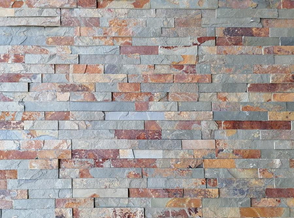 Multi Colour Slate Split Face Tiles Stone Cladding 550x150 | Stone ...