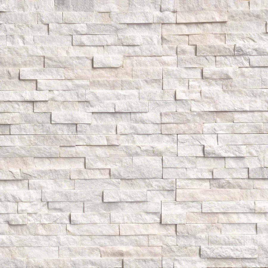 White Split Face Tiles White Quartz Cladding 550x150 | Stone Paving Direct